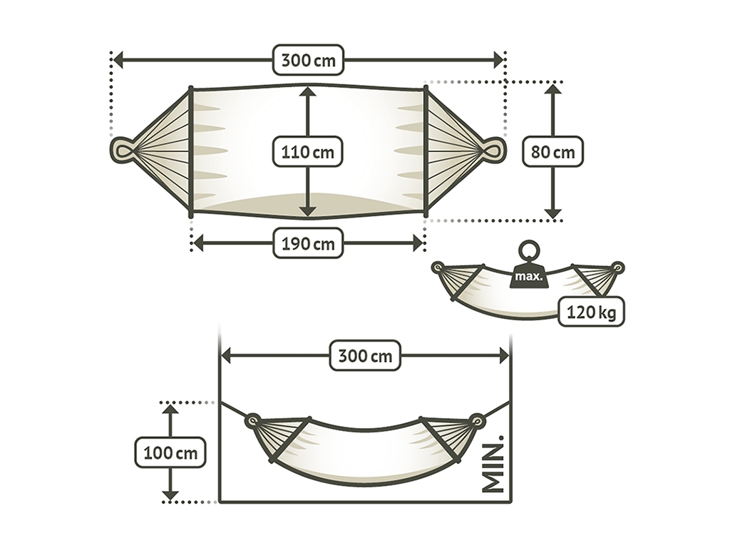 Kolumbijski wodoodporny hamak z drążkiem FRUTA R110 idealny wypoczynek ...