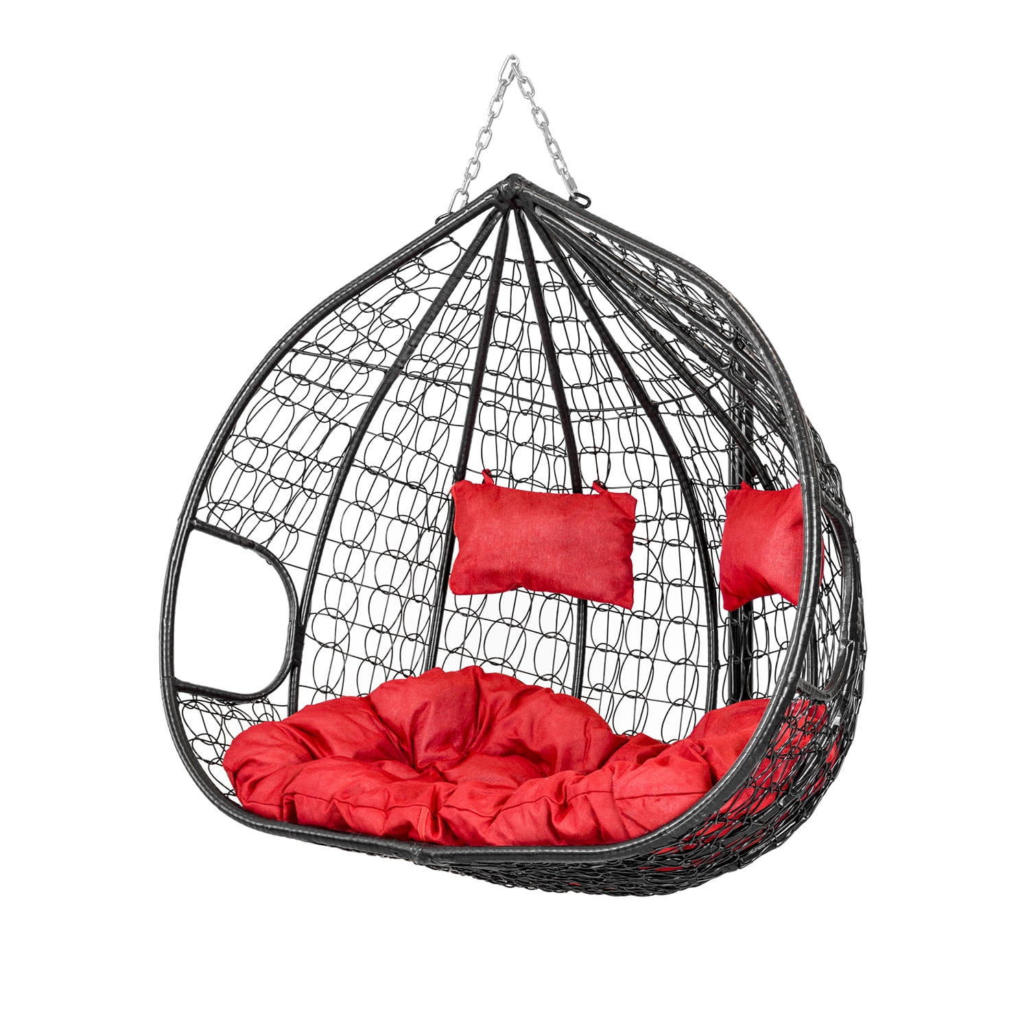 Fotel wiszący podwójny bujany kosz huśtawka kokon gniazdo biały ...